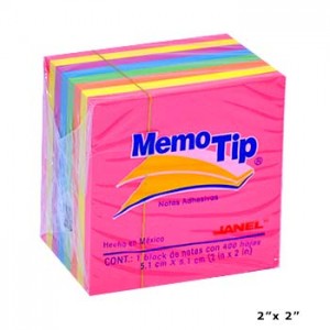POST- IT MEMO TIP CUBO NEON 2X2 | Onerom